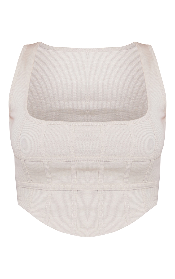 Stone Rib Seam Detail Crop Corset | Tops | PLT