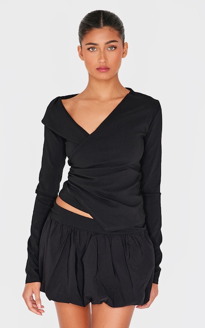 Long Sleeve Black Tops | PrettyLittleThing