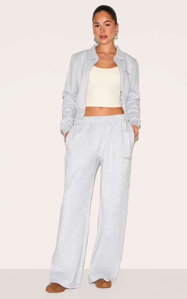 Ash Grey Split Hem Wide Leg Joggers | Athleisure | PLT