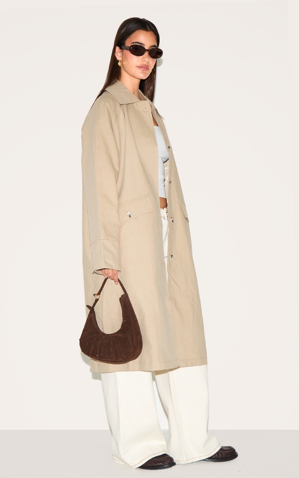 Beige Classic Button Through Mac | Outerwear | PLT AUS