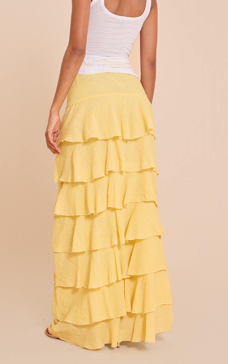 Lemon Cheesecloth Rara Maxi Skirt | Bottoms | PrettyLittleThing USA