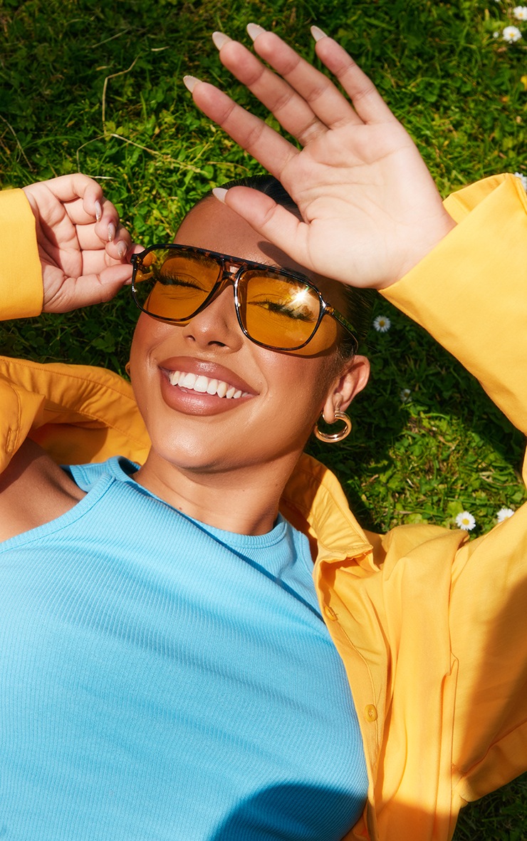 Recycled Basic Bright Blue Rib Racer Crop Top | PrettyLittleThing