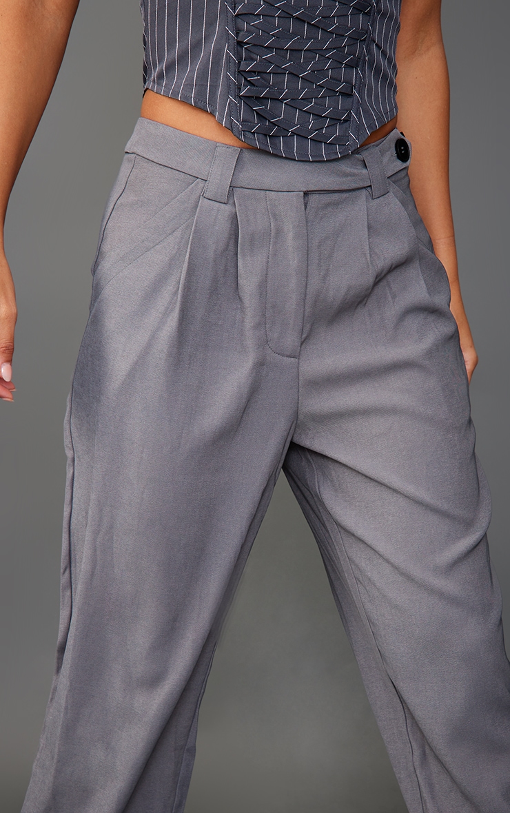 Charcoal Grey Straight Leg Pants | PrettyLittleThing USA