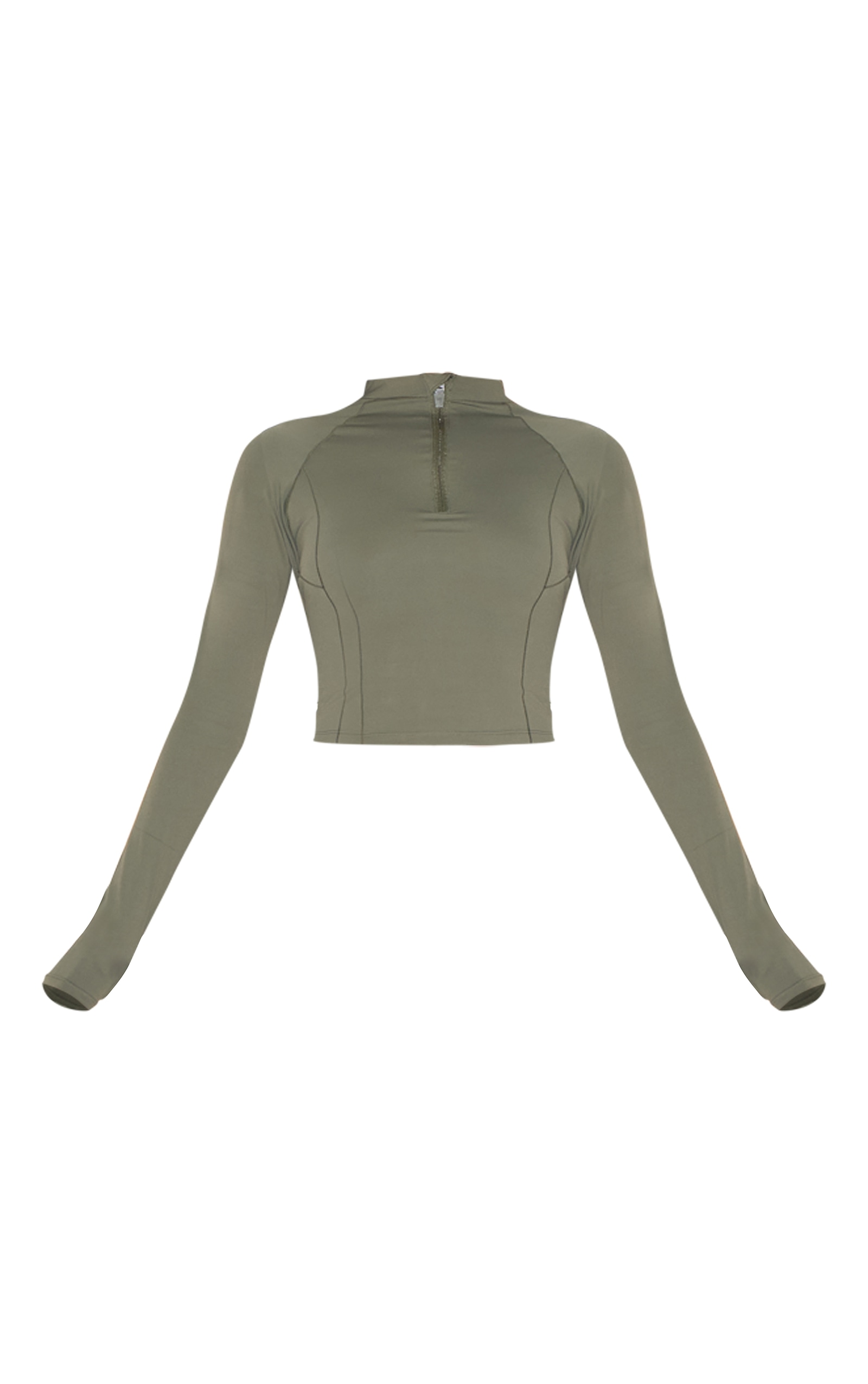 Olive Sculpt Quarter Zip Gym Top | Athleisure | PrettyLittleThing USA