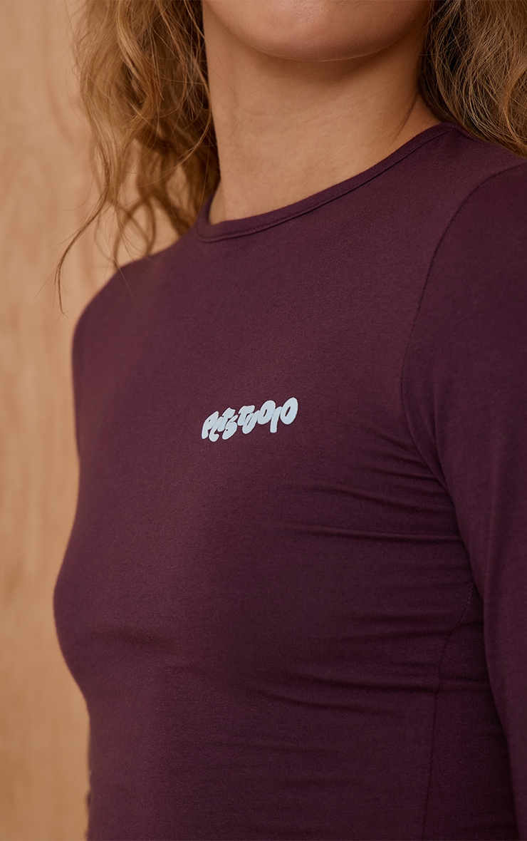 Plum Plt Studio Puff Cotton Long Sleeve Crop Top | Athleisure | PrettyLittleThing USA