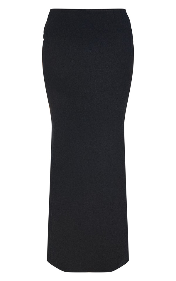 Black Burnout Fold Over Hem Low Rise Maxi Skirt | Co-ords | PrettyLittleThing