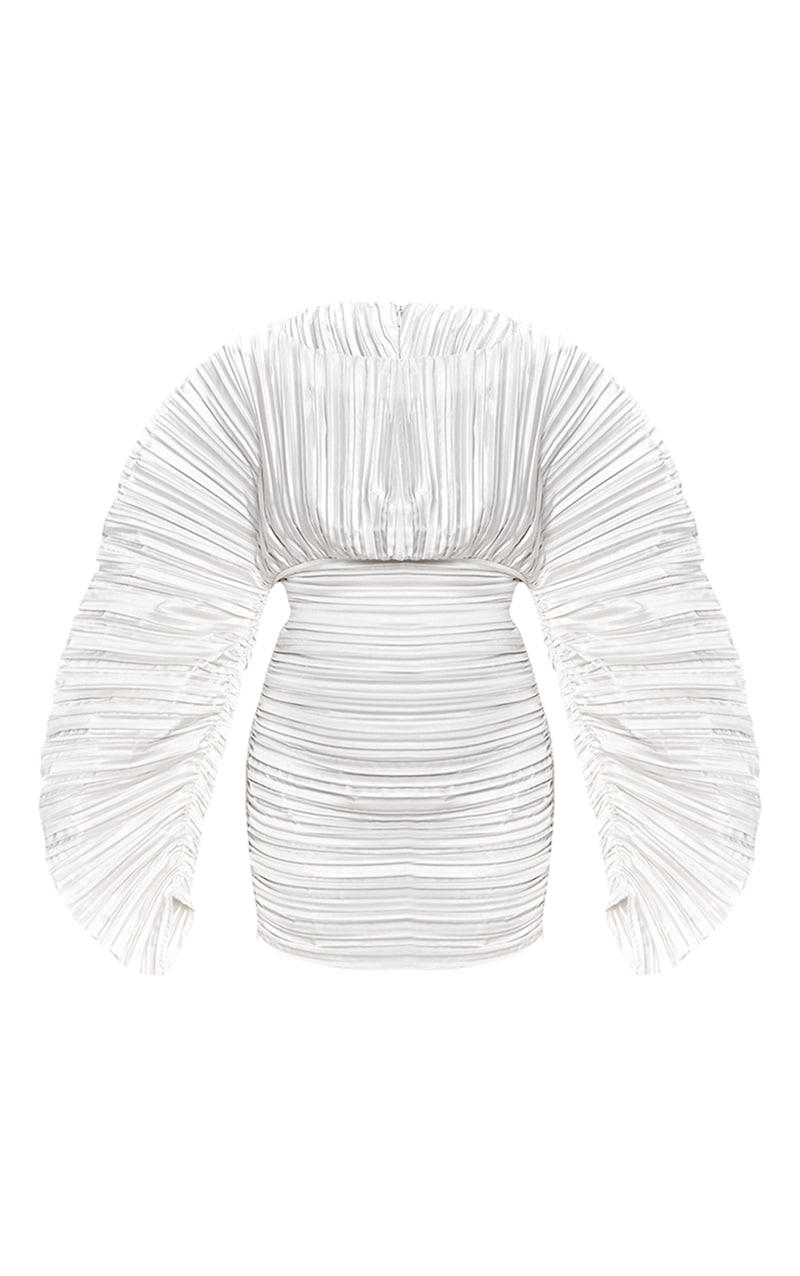 PLT Label Ivory Plisse Batwing Bodycon Dress | Dresses | PLT USA