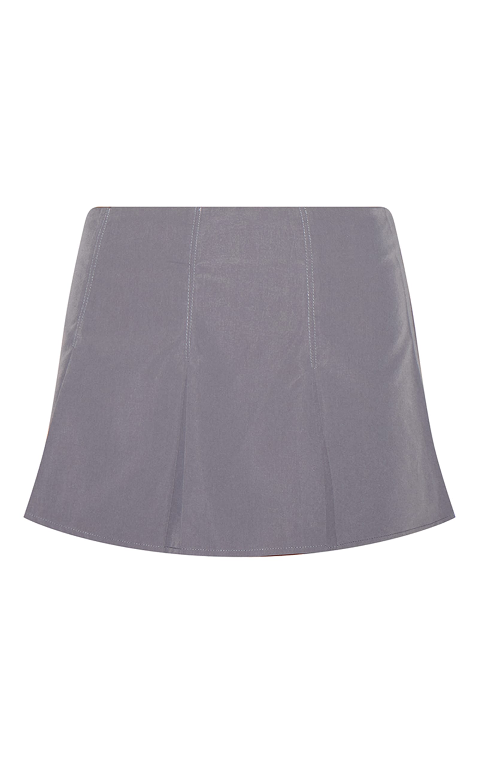 Grey Tailored Woven Box Pleat Skater Skort | Bottoms | PrettyLittleThing