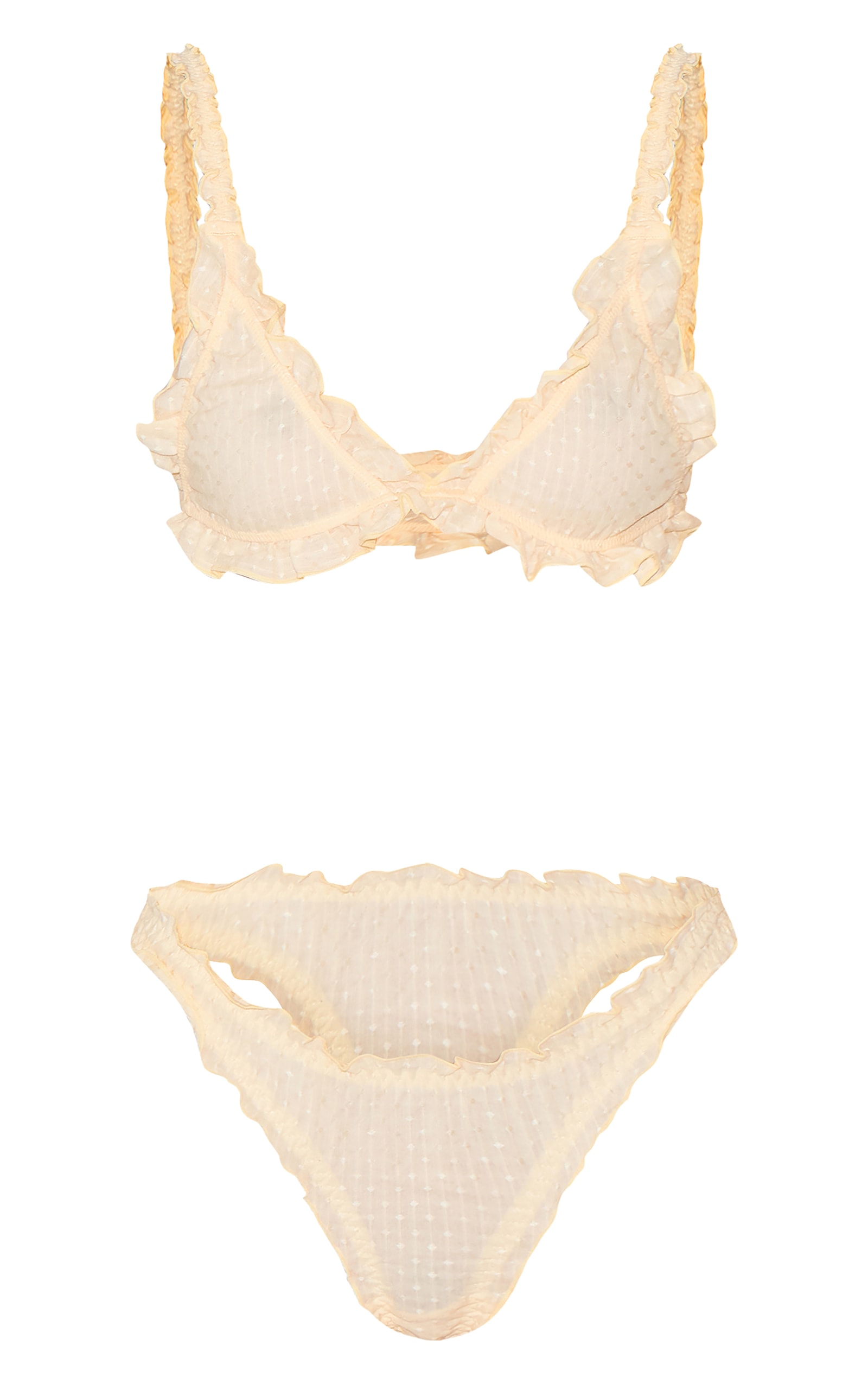Lemon Woven Frill Triangle Lingerie Set | Lingerie & Nightwear ...