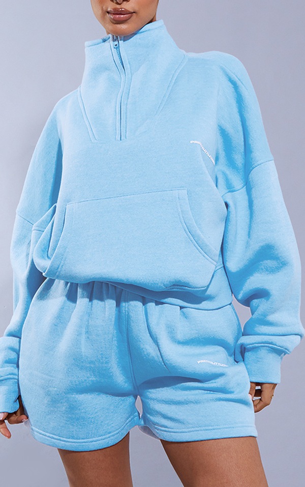 PRETTYLITTLETHING Petite Light Blue Sweat Shorts | Petite | PLT USA