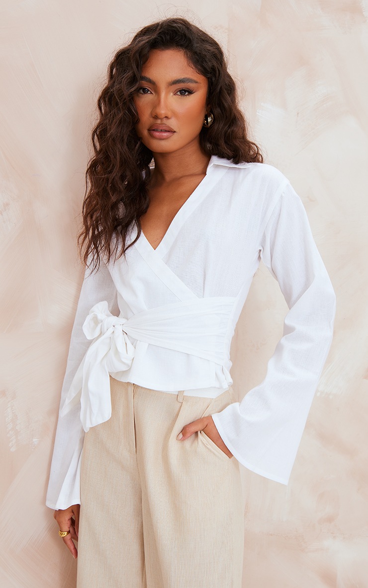 Wrap Tops | Wrap Blouses & Shirts | PrettyLittleThing