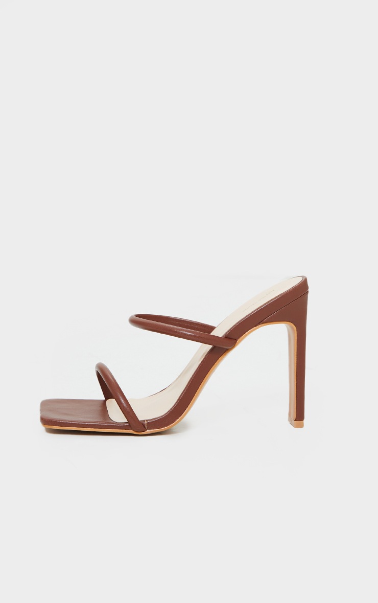 Chocolate Extreme Twin Strap Mule High Heel | Footwear | PLT
