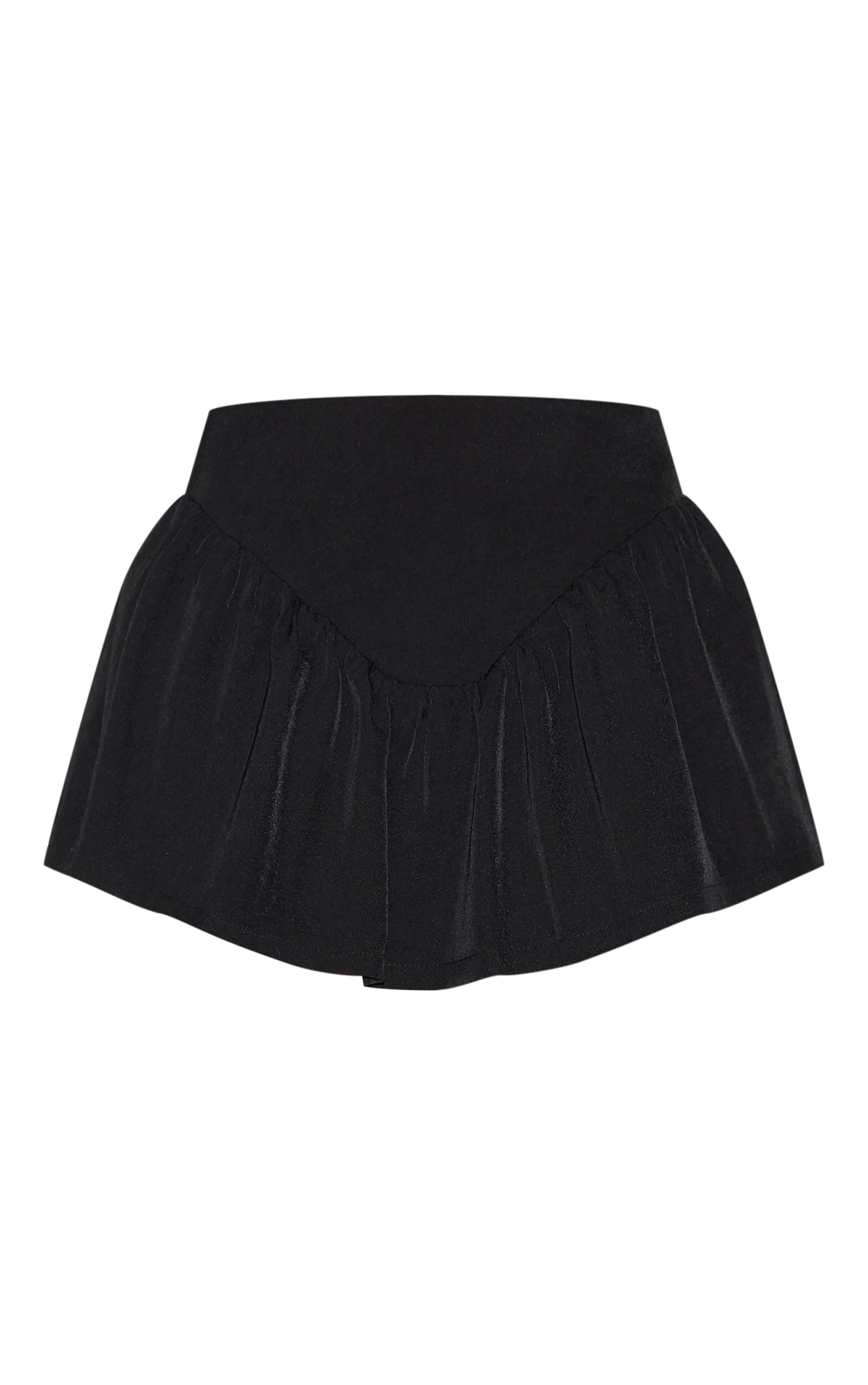 Black Dipped Waist Structured A Line Mini Skirt Bottoms Prettylittlething Ksa