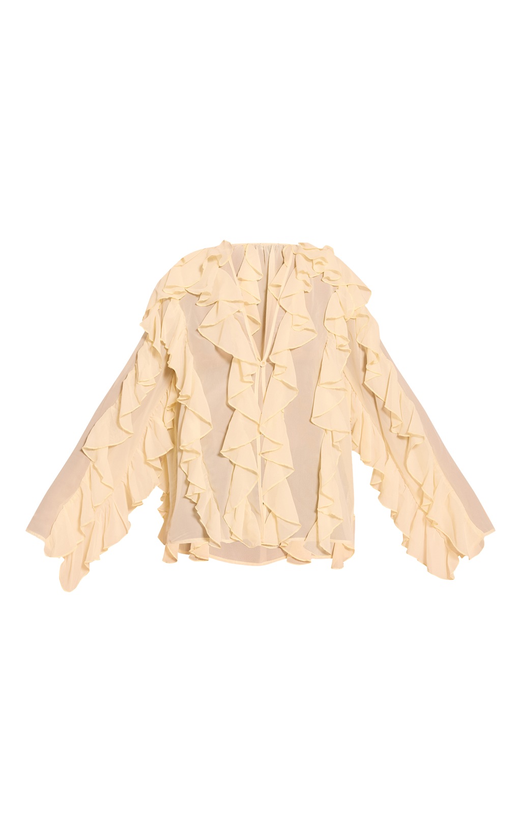 Butter Yellow Chiffon Extreme Ruffle Blouse | Tops | PLT