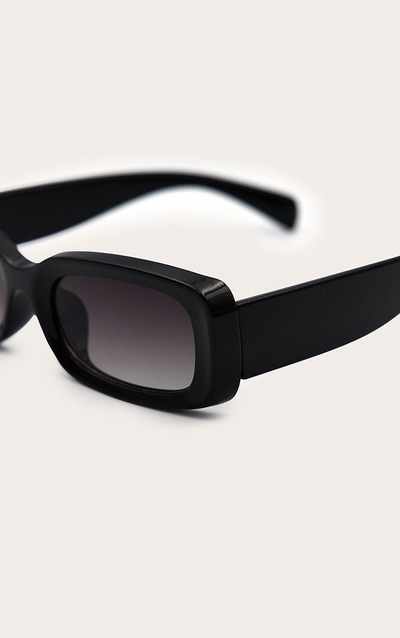 Black Rectangular Slim Frame Sunglasses | Accessories ...