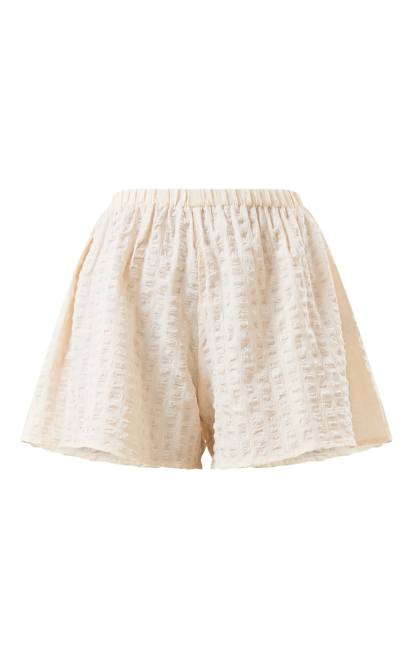 Stone Popcorn Textured Floaty Shorts | Bottoms | PrettyLittleThing USA