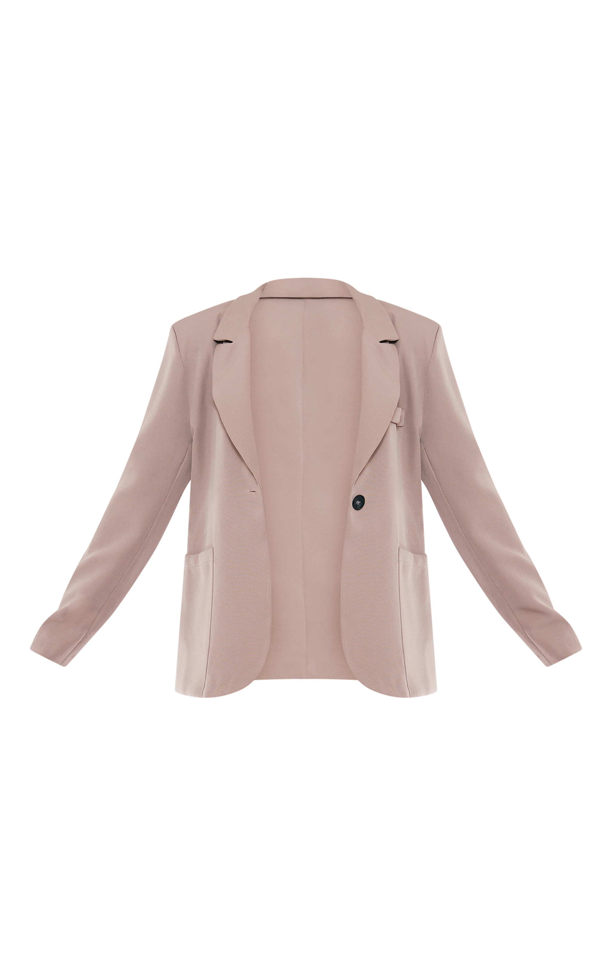 Cappuccino Minimal Single Breasted Blazer | PrettyLittleThing UAE