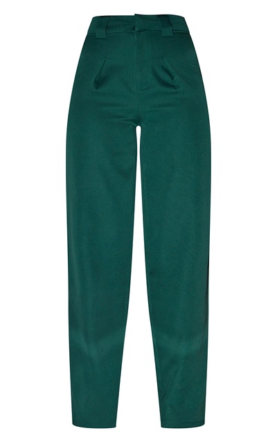 Forest Green Woven High Waist Straight Leg Pants | Co-ords ...
