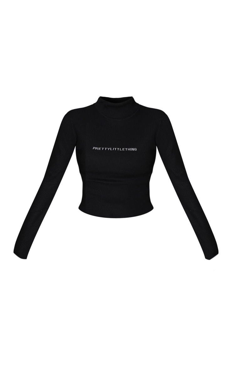 PRETTYLITTLETHING Black Roll Neck Ribbed Jumper | Knitwear | PLT