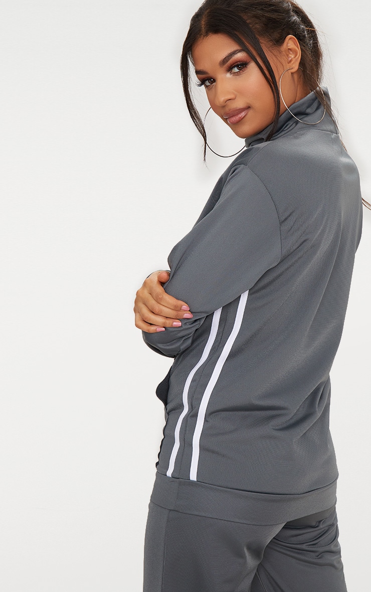 Grey Tracksuit Funnel Neck Sweater | Tops | PLT
