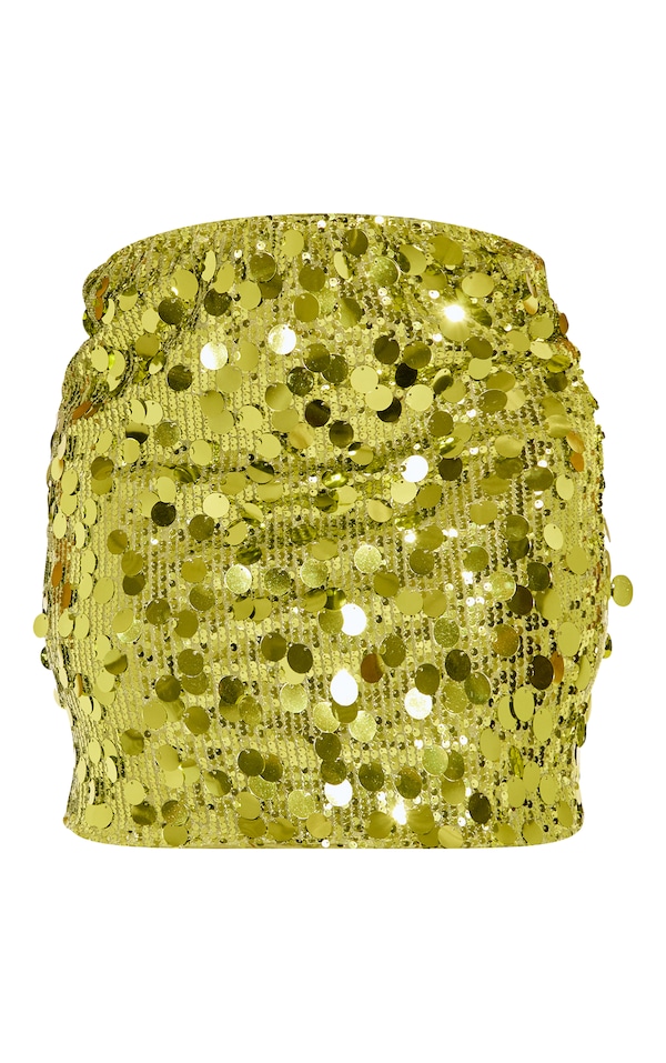 Shape Lime Disc Sequin Mini Skirt | Shape | PLT CA