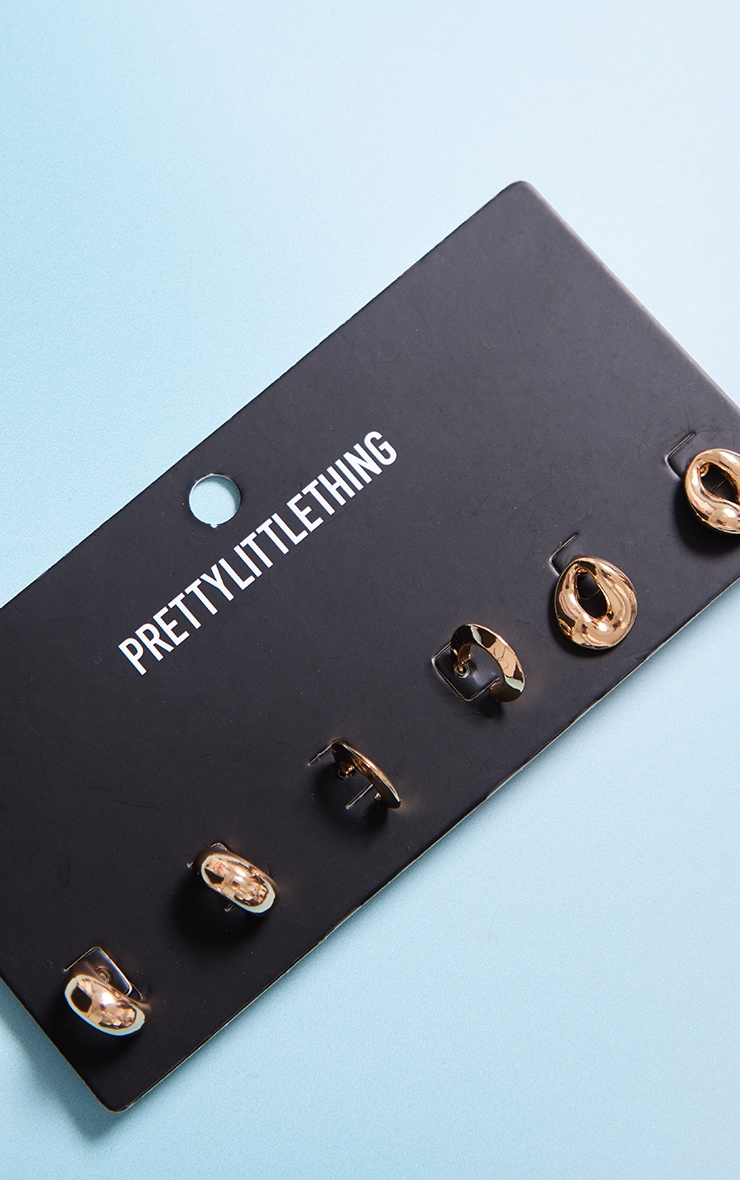 Gold Classic Mini Hoop Multipack Earrings | PrettyLittleThing AUS