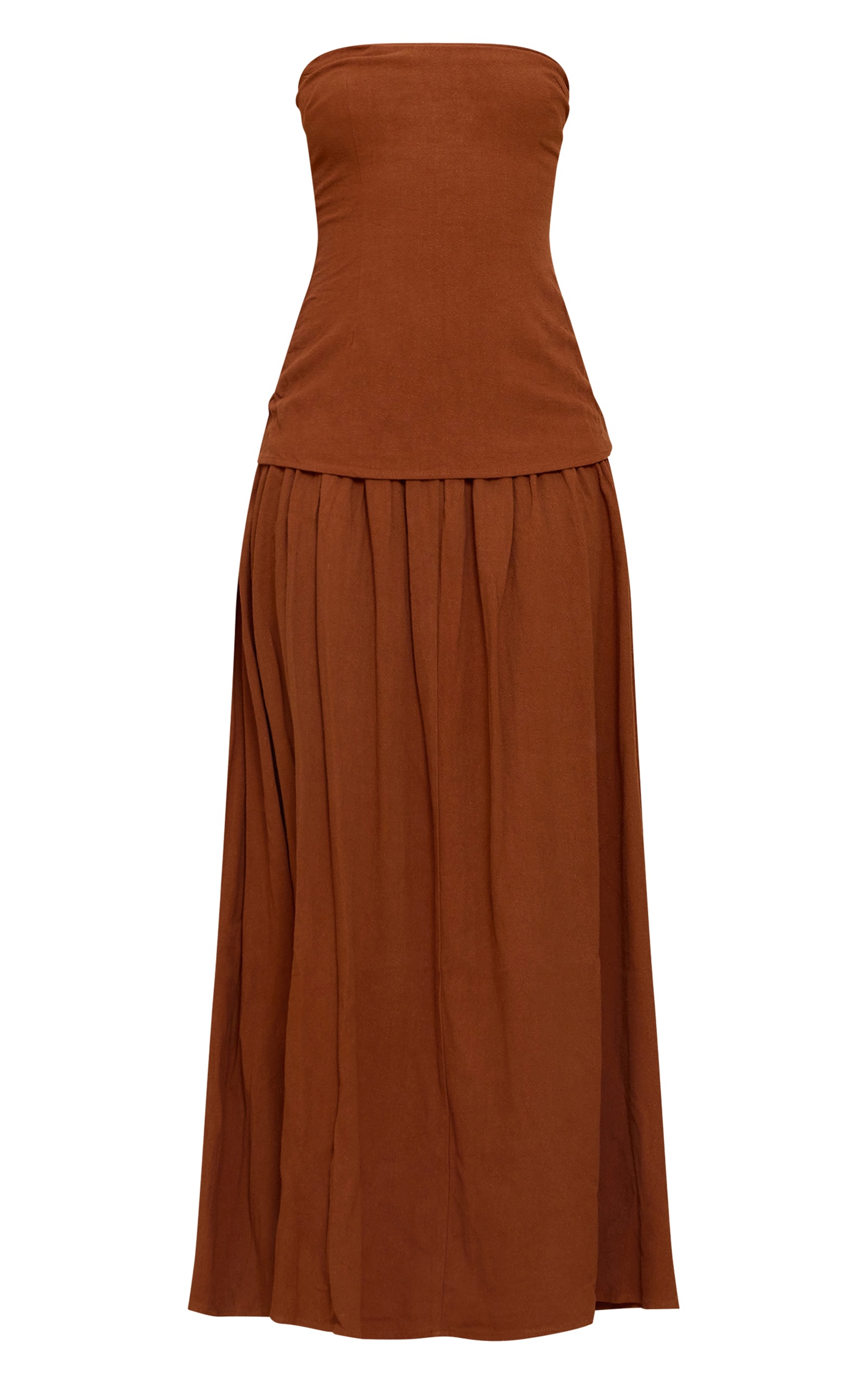 Chestnut Bandeau Long Line Maxi Dress | Dresses | PLT