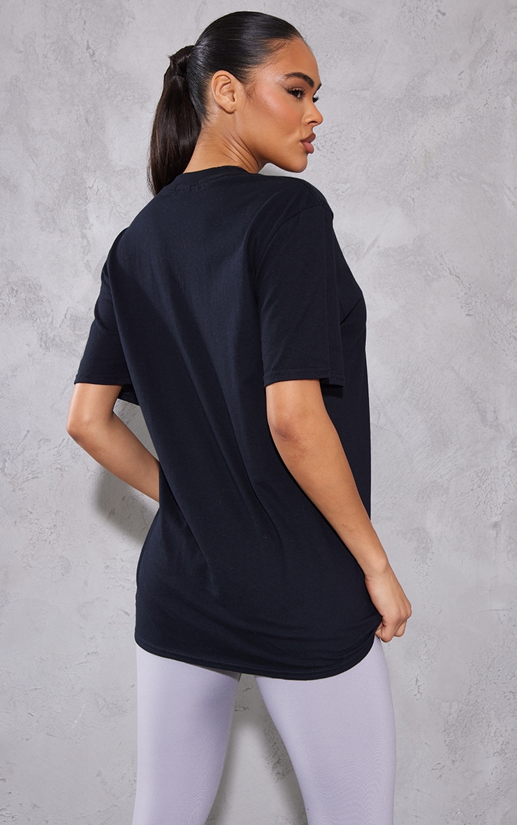 PRETTYLITTLETHING T-shirt sport oversize noir imprimé graphisme ...