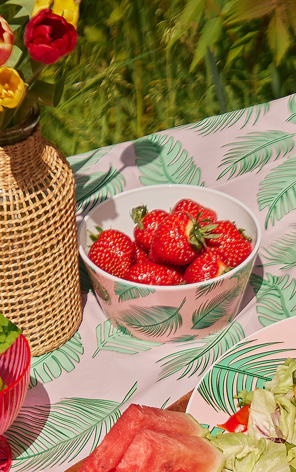 Picnic & Party Summer Bol De Pique-nique À Feuilles Roses 15 Cm ...