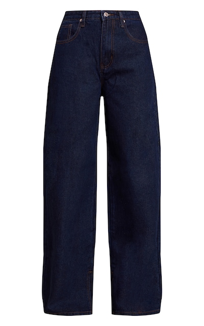 Indigo High Rise Split Hem Boyfriend Jeans | Denim | PLT