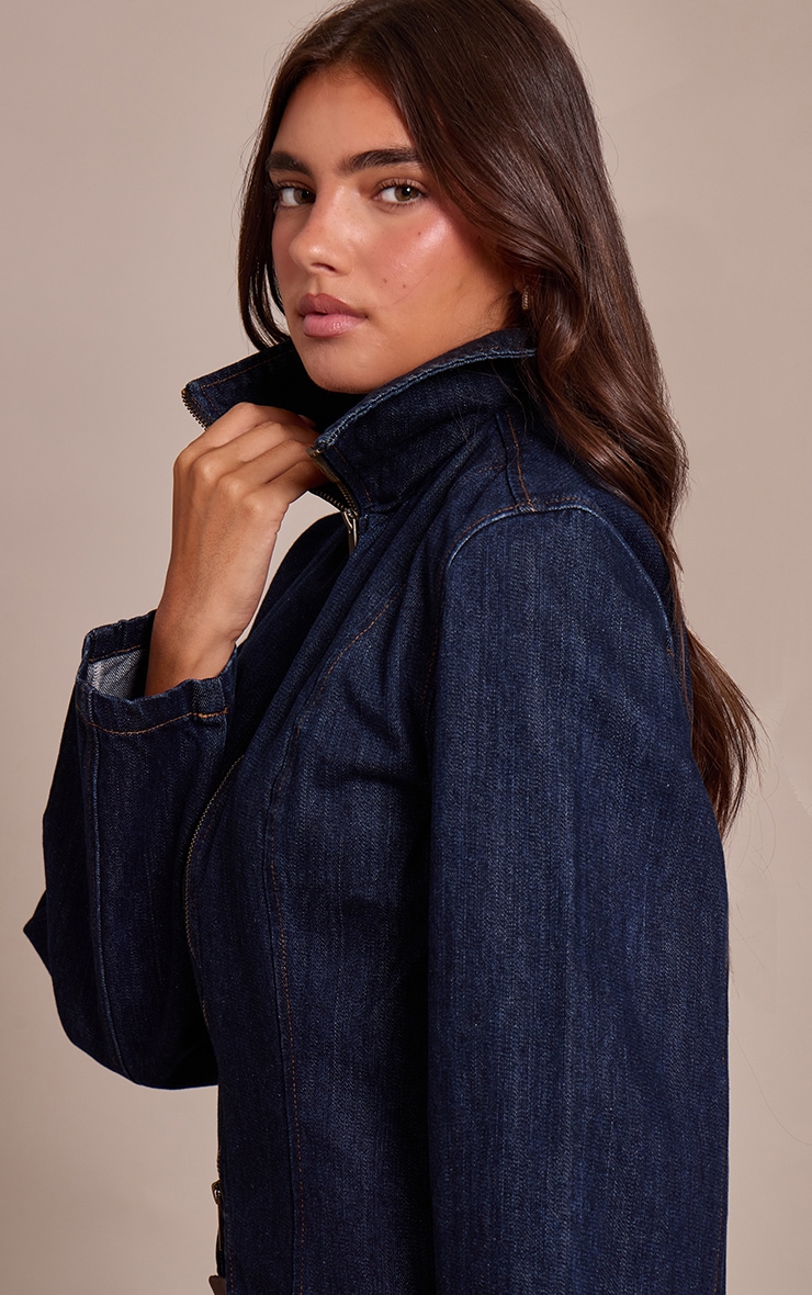 Indigo Sailor Collar Double Ended Zip Cinch Jacket | Denim ...