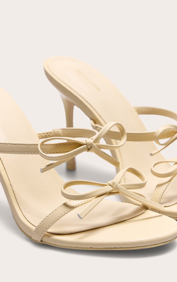 Lemon Bow Strap High Stiletto Heeled Mules | Footwear ...