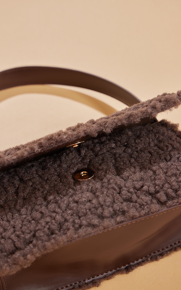 Chocolate Rectangular Shaped Handle Cross Body Bag | Accessories | PLT