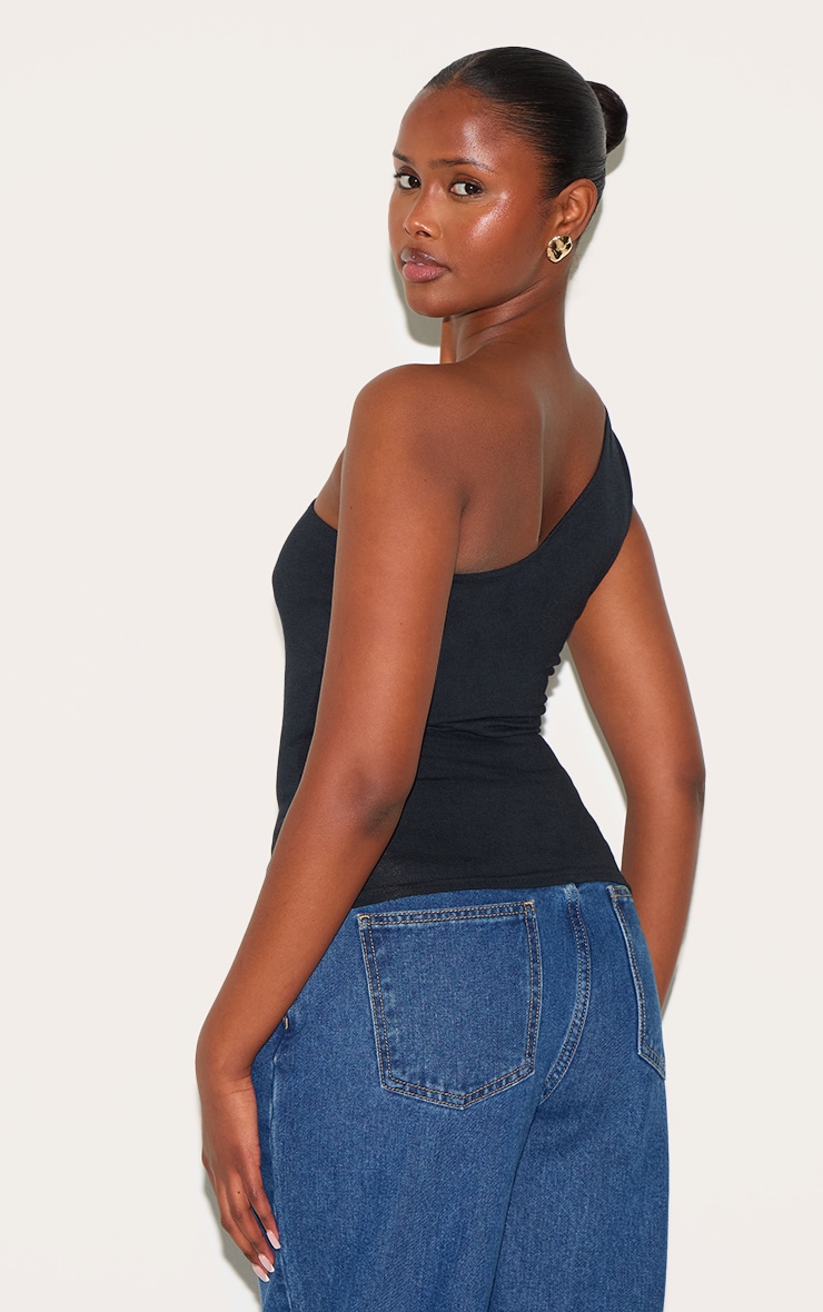 Black Sleeveless One Shoulder Top | Tops | PLT