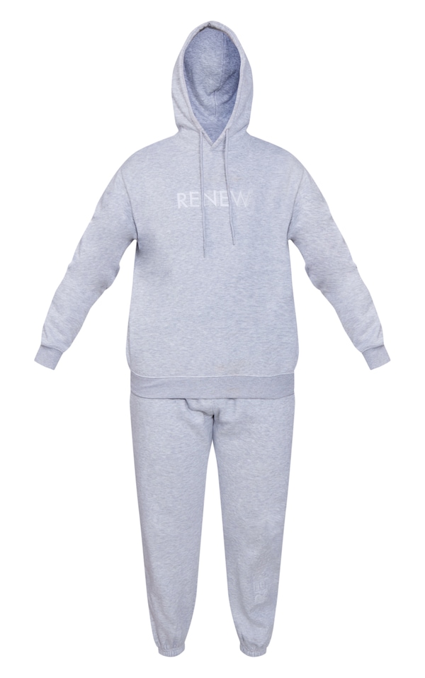 Plus Grey Oversized Embroidered Joggers | Plus Size | PrettyLittleThing