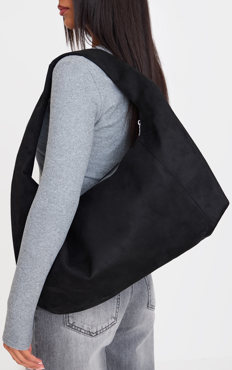 Tote Bag Oversize En Suédine Noire | Accessoires | PrettyLittleThing FR
