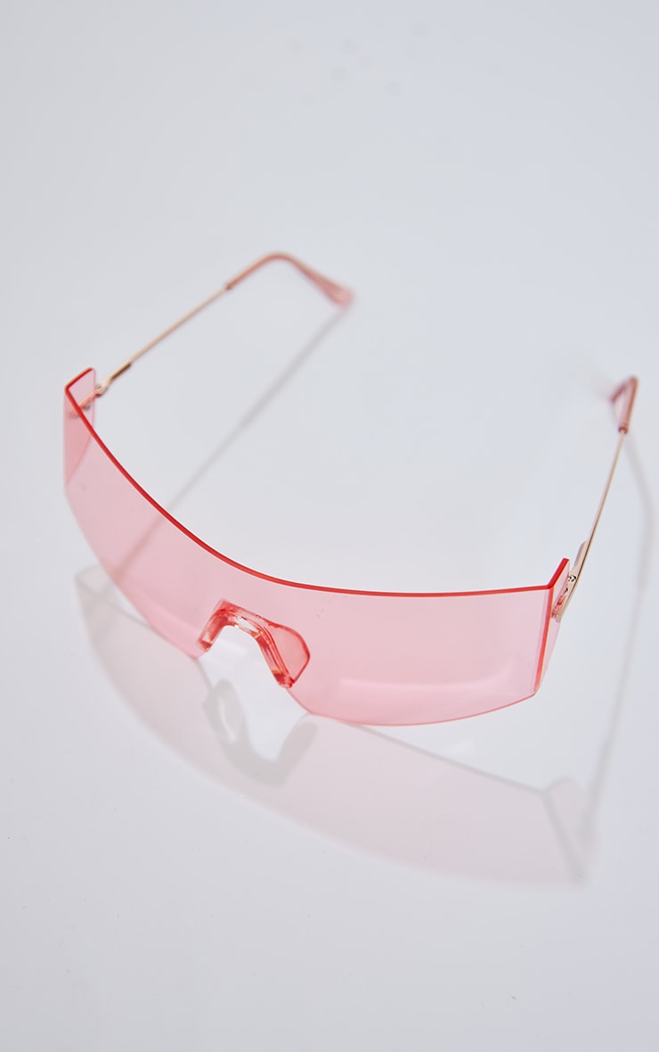 Lunettes De Soleil Visière Roses À Monture Angulaire | Accessoires ...