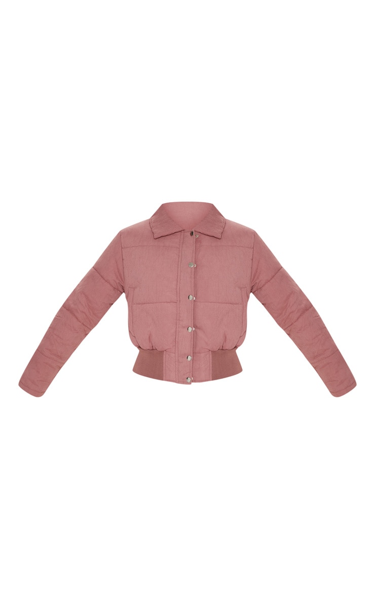 Pink Peach Skin Cropped Puffer Jacket | PrettyLittleThing