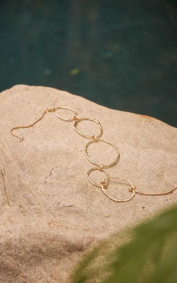 Gold Molten Oversized Abstract Belly Chain | Accessories | PLT