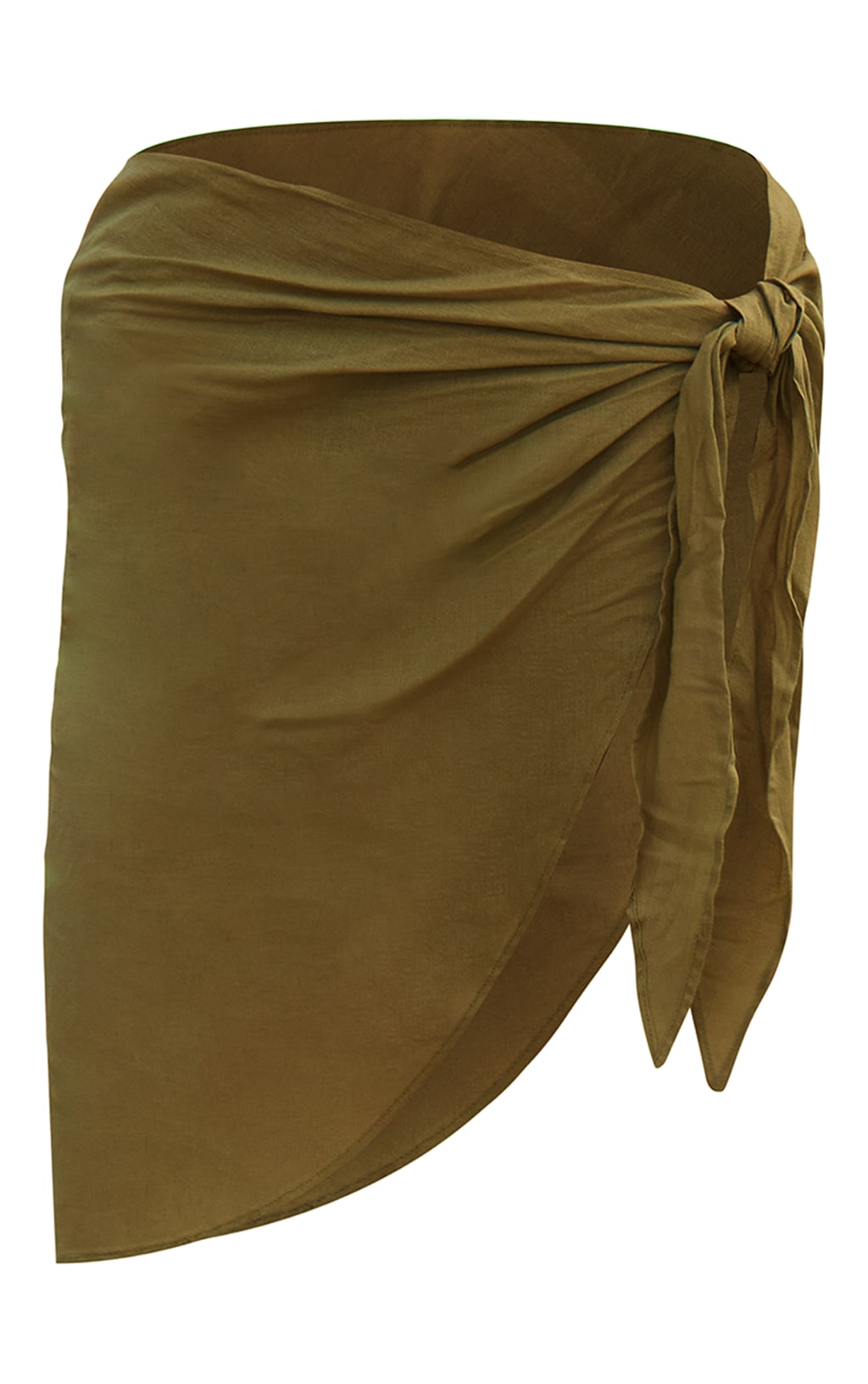 Olive Linen Look Beach Sarong | Swimwear | PrettyLittleThing