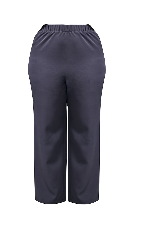 Plus Charcoal Elasticated Waist Wide Leg Pants | Plus Size ...