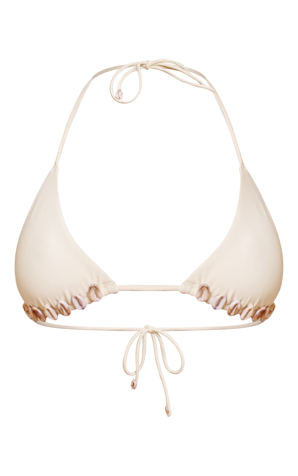 Cream Shell Trim Triangle Bikini Top | Swimwear | PLT