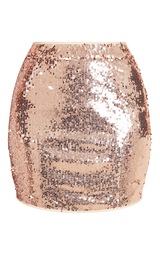 Rose Gold Sequin Detail Mini Skirt | Two Piece Sets | PrettyLittleThing USA