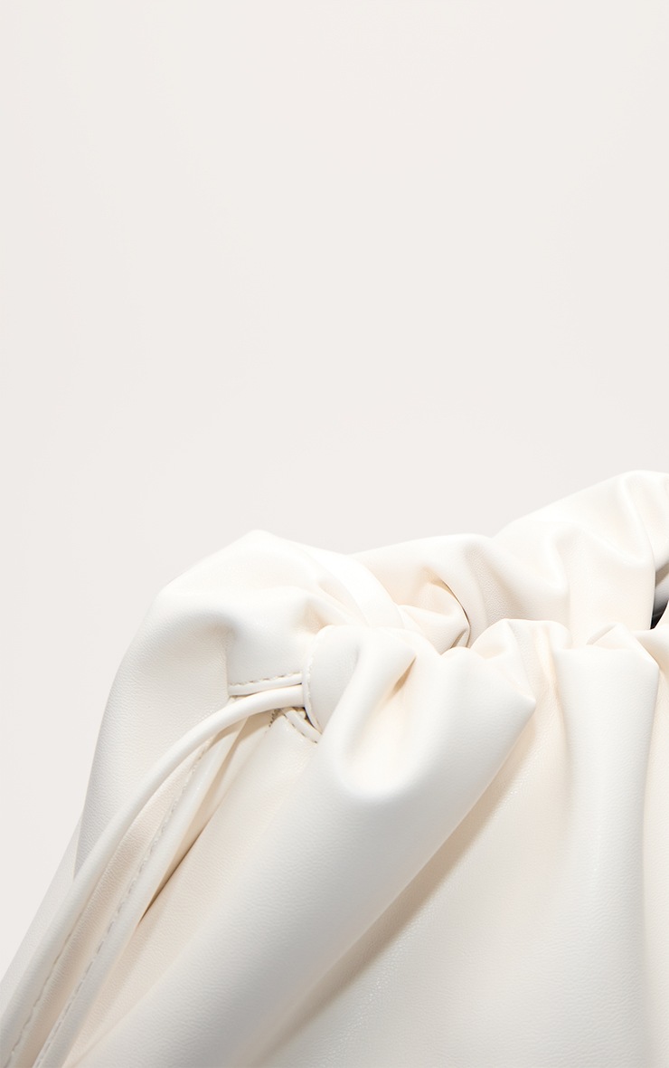 Cream Pu Oversize Drawstring Clutch Bag | Accessories | PLT