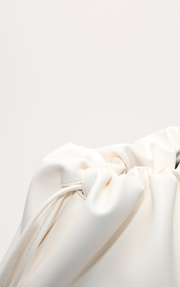 Cream Pu Oversize Drawstring Clutch Bag | Accessories | PLT