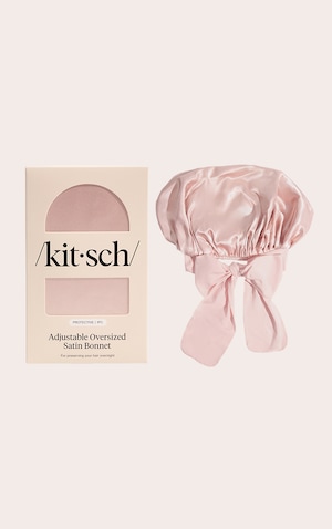 Kitsch Adjustable Oversized Satin Bonnet Blush | Beauty | PLT