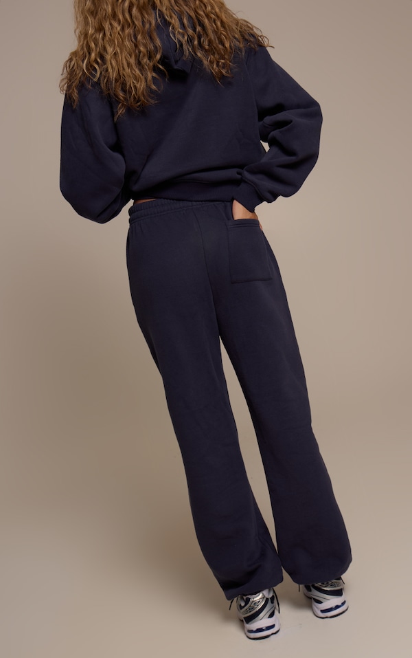 Navy Cotton Fleece Cuffed Sweatpants | Athleisure | PLT
