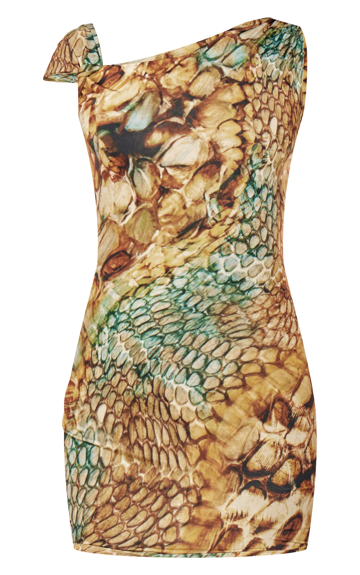 Multi Abstract Snake Double Layer Twist Dress | Dresses | PLT