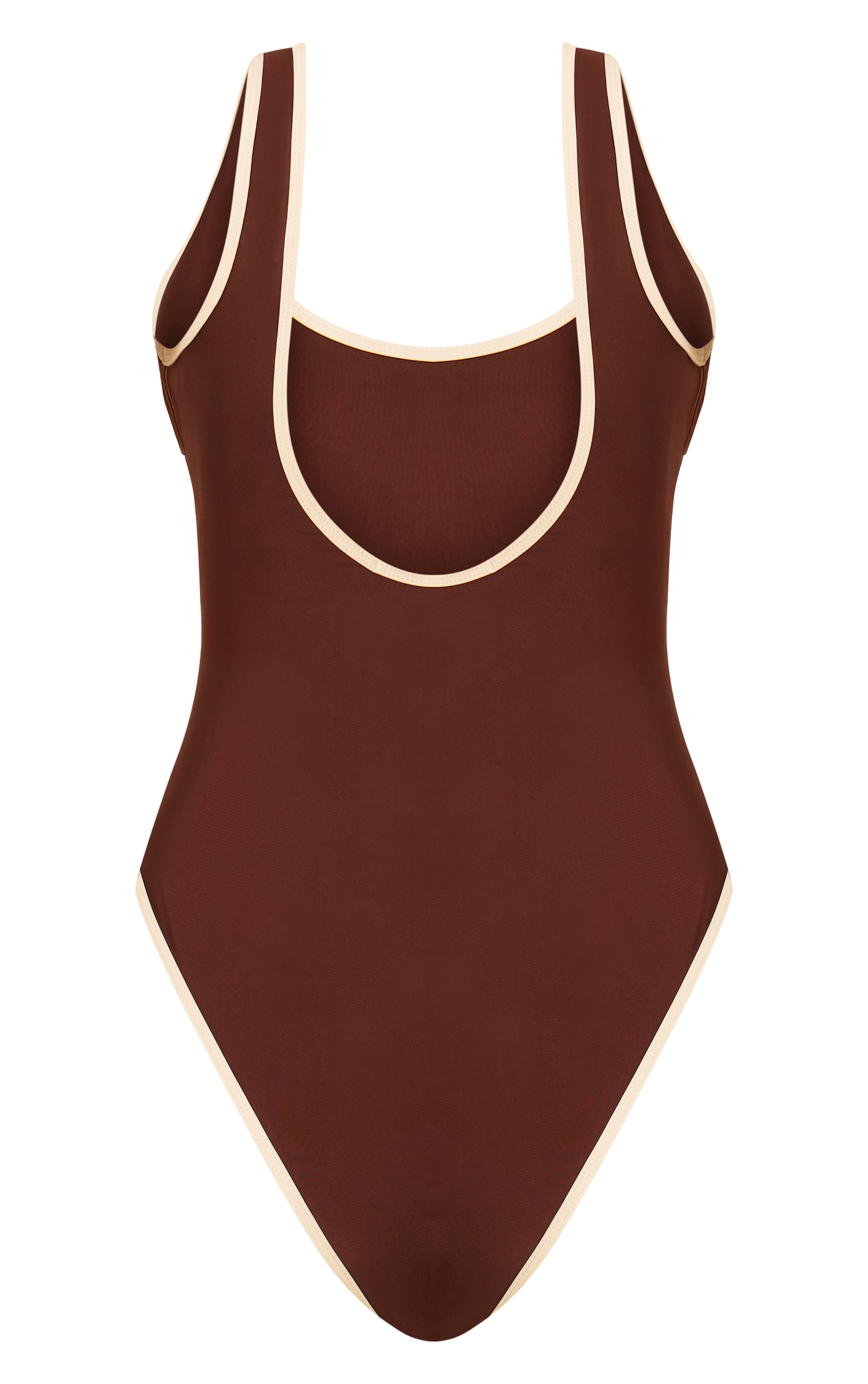 Chocolate Contrast Binding Scoop Back Swimsuit | Swimwear ...