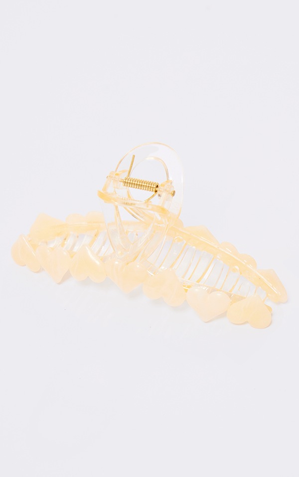 Cream Heart Hair Claw Clip | Accessories | PrettyLittleThing USA